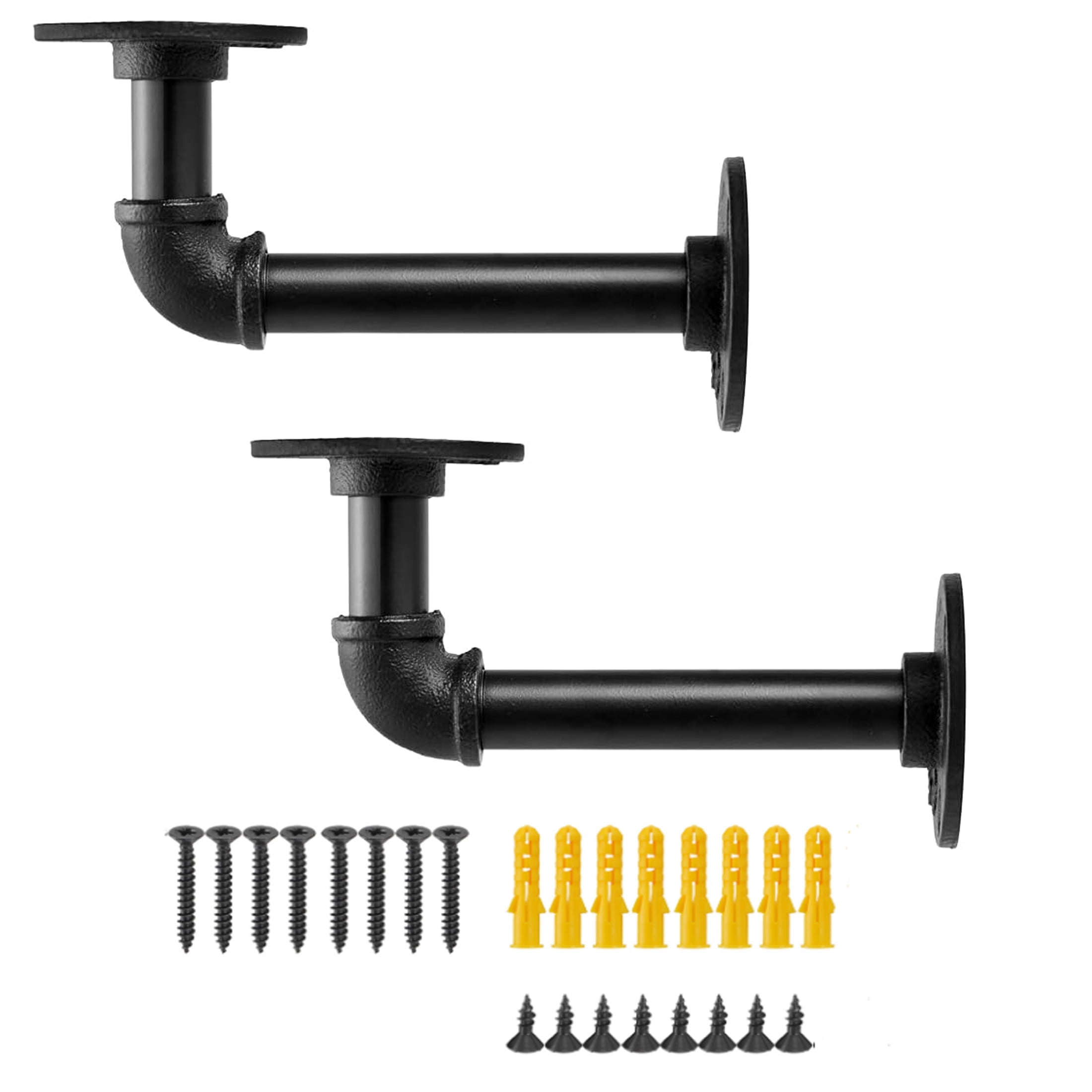 Floating Shelf Brackets, Heavy Duty Industrial Pipe Shelf Bracket for 8 ...