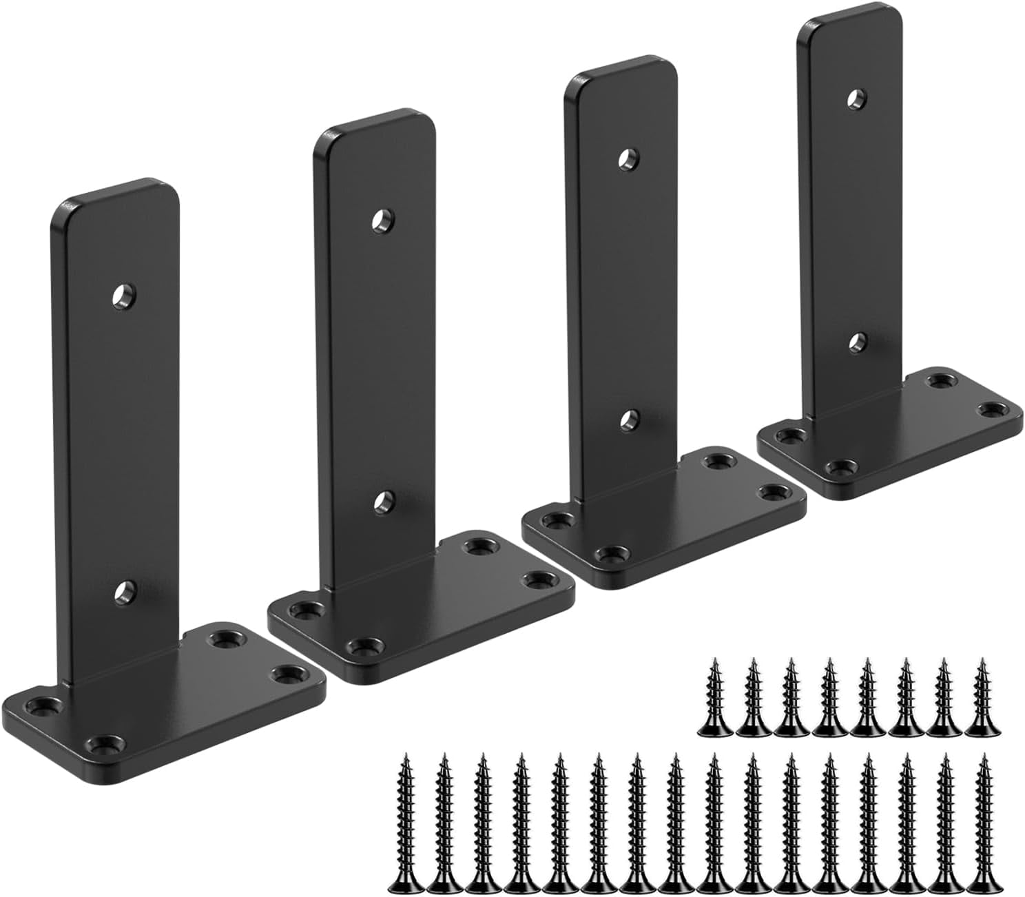Floating Shelf Brackets upgraded, 6 inch, Black Heavy Duty Iron Shelf ...