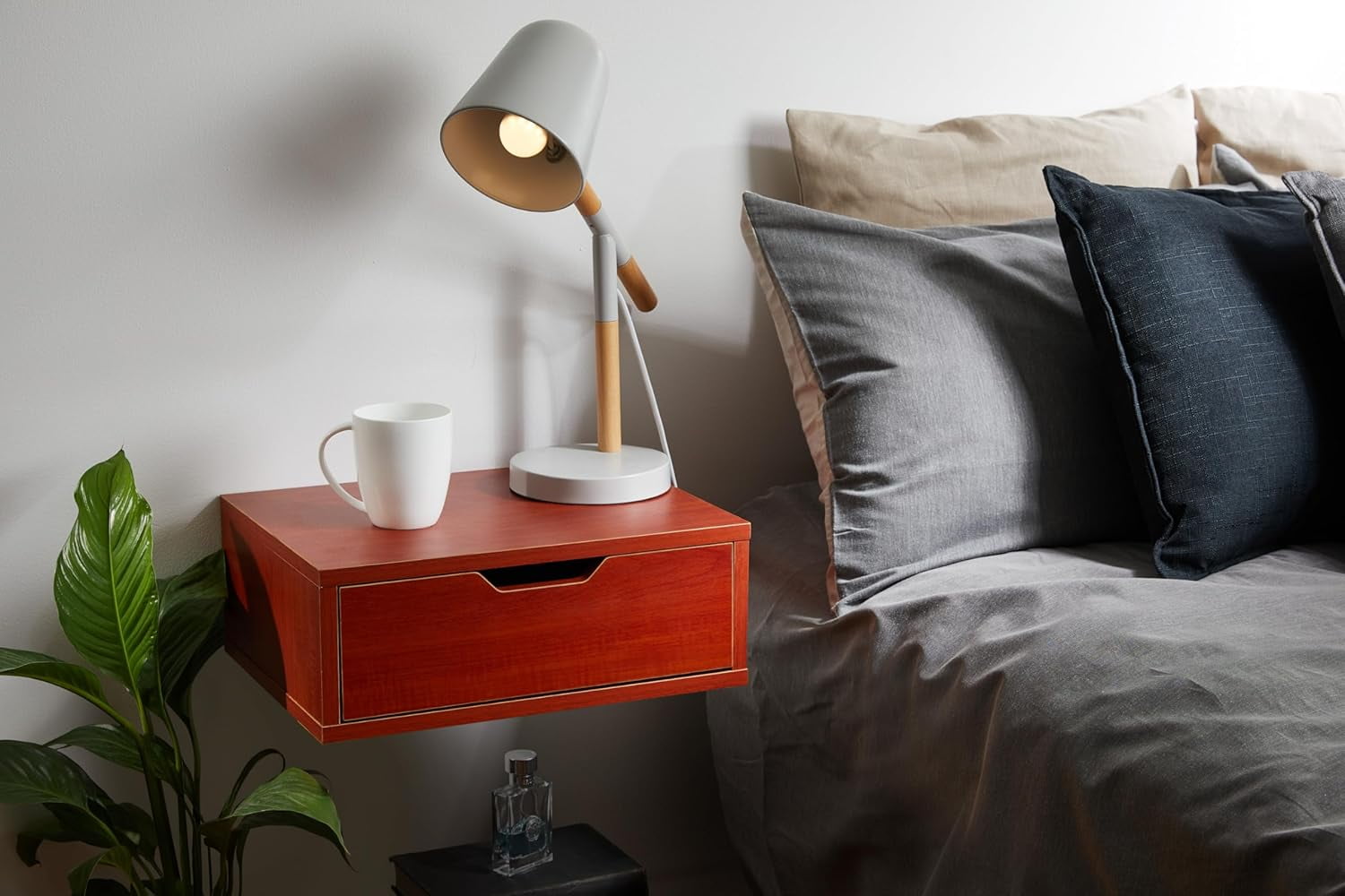 Floating Shelf with Drawer - Floating Nightstand with Drawer Wall ...