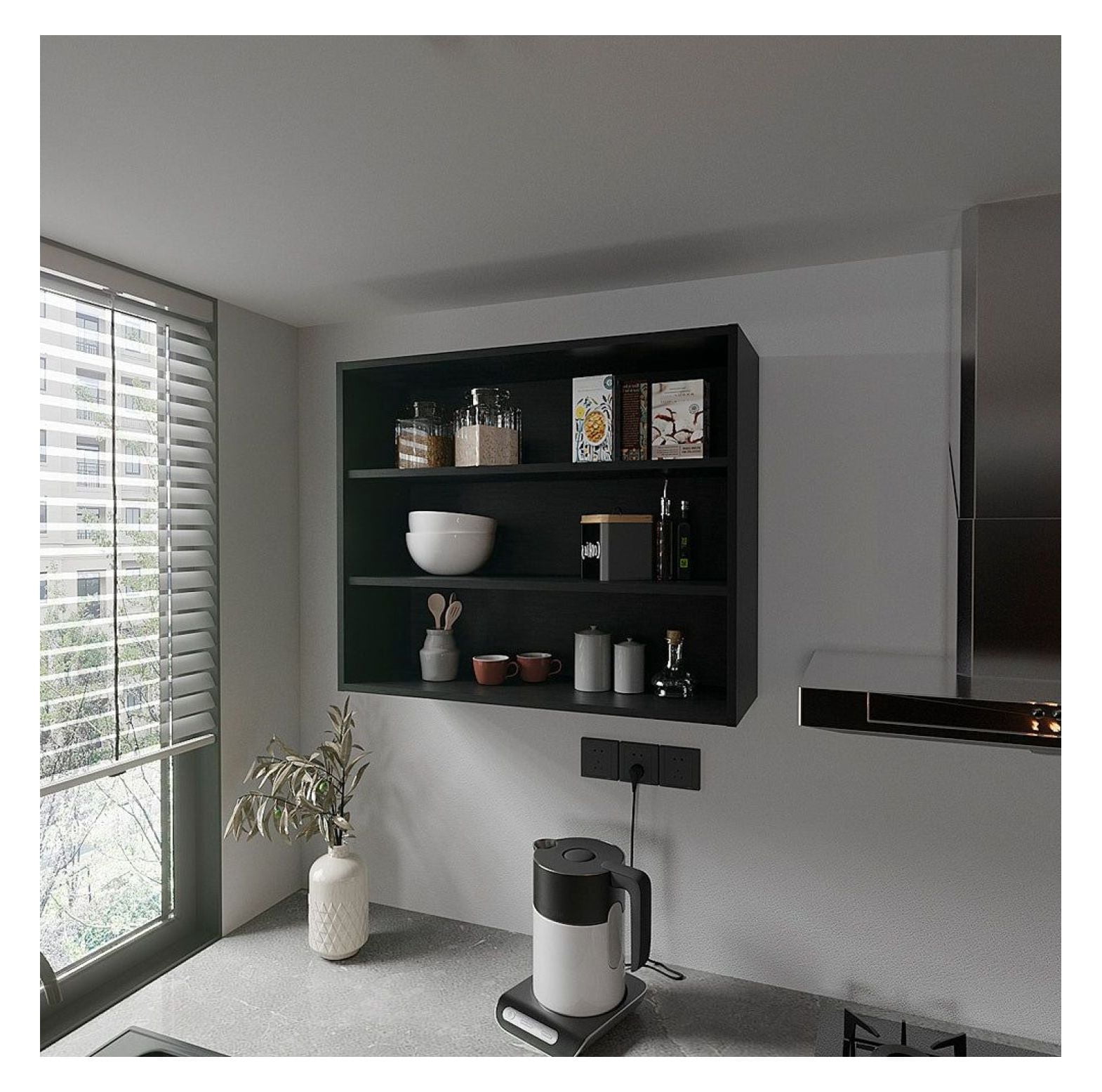 Floating Shelf Meeker, Kitchen, Black Material - Walmart.com
