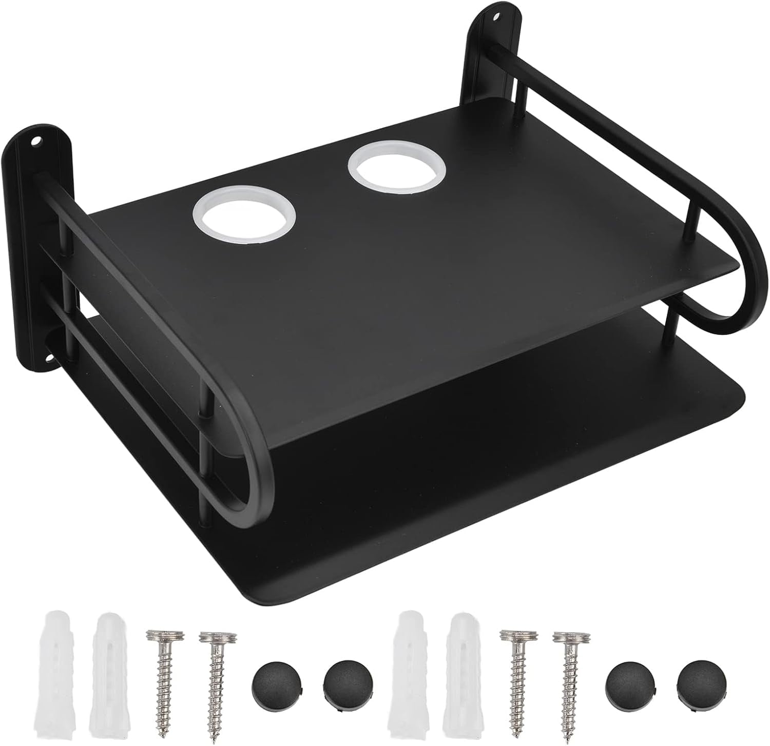 Floating Shelf for TV Set Top Box Router Game Consoles, Double Layer TV ...