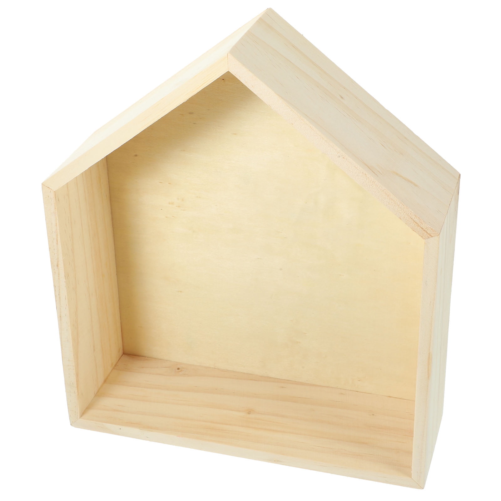 Floating Shelf Wooden Wall Mounted Shelf Wood Bookshelf House Shape ...