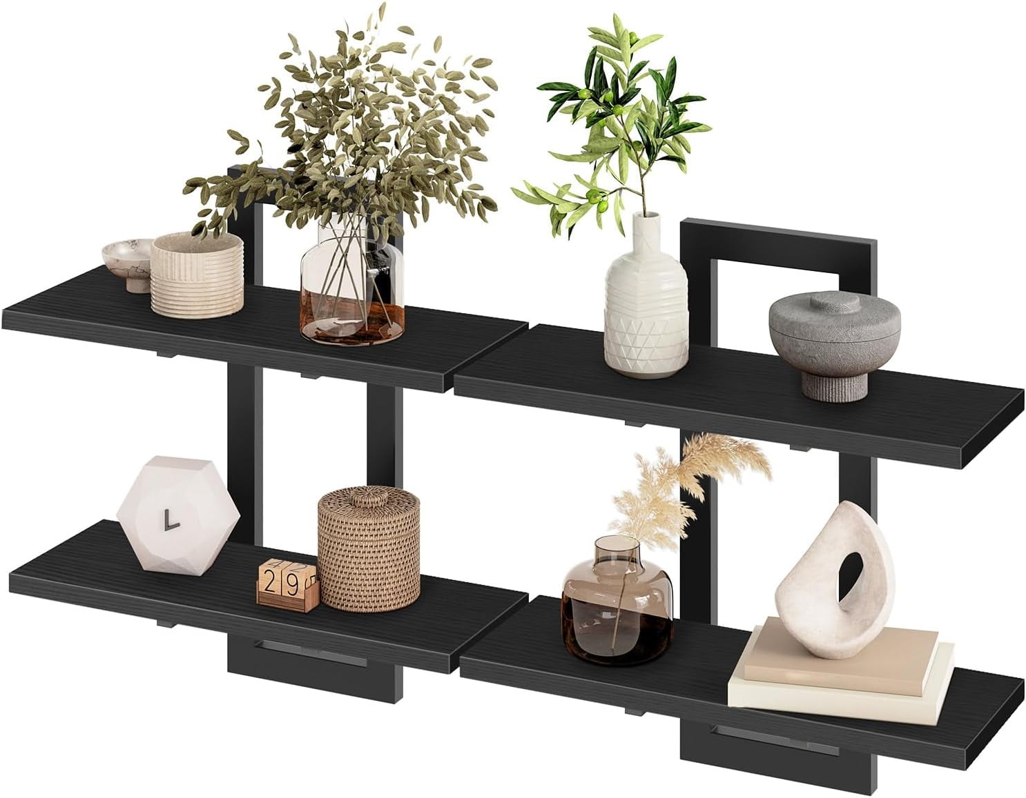 Floating Shelves, 15 Inch Wall Shelf Set of 2, Wall Mounted Storage ...