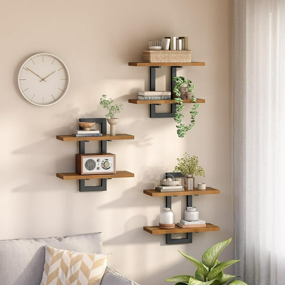 Floating Shelves, 15 Inch Wall Shelf Set of 3, Wall Mounted Storage ...