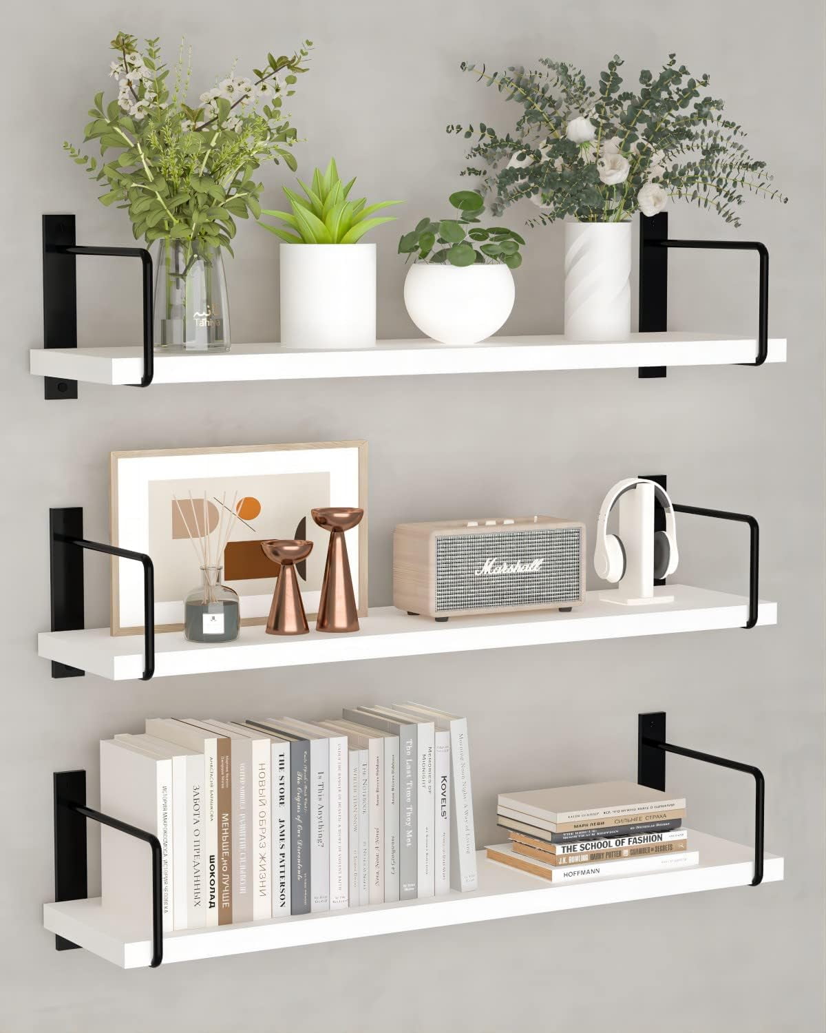 Floating Shelves, 24 Inches Easy to Install Wall Mounted Shelves, Wall ...