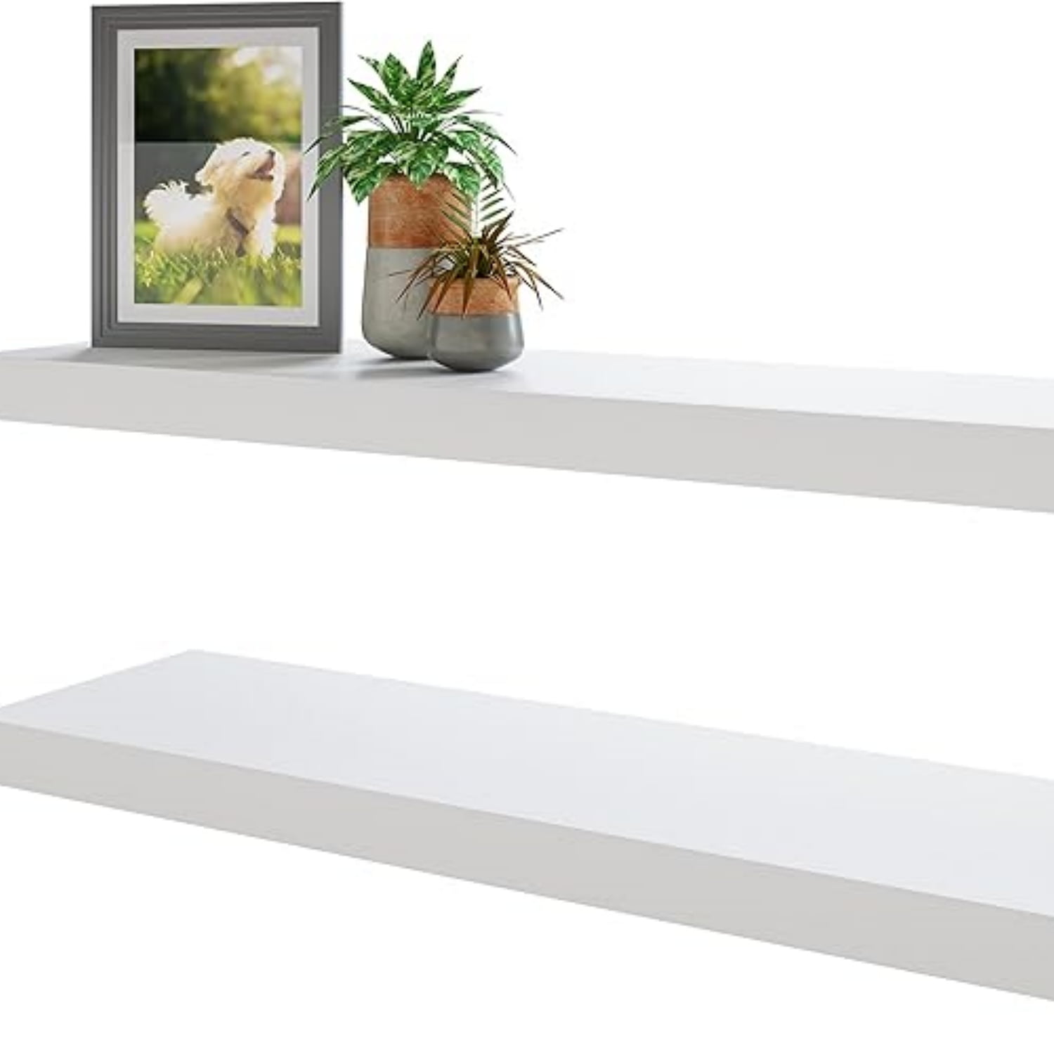 Floating Shelves,31 in W White Wall Mounted Wooden Shelves with ...