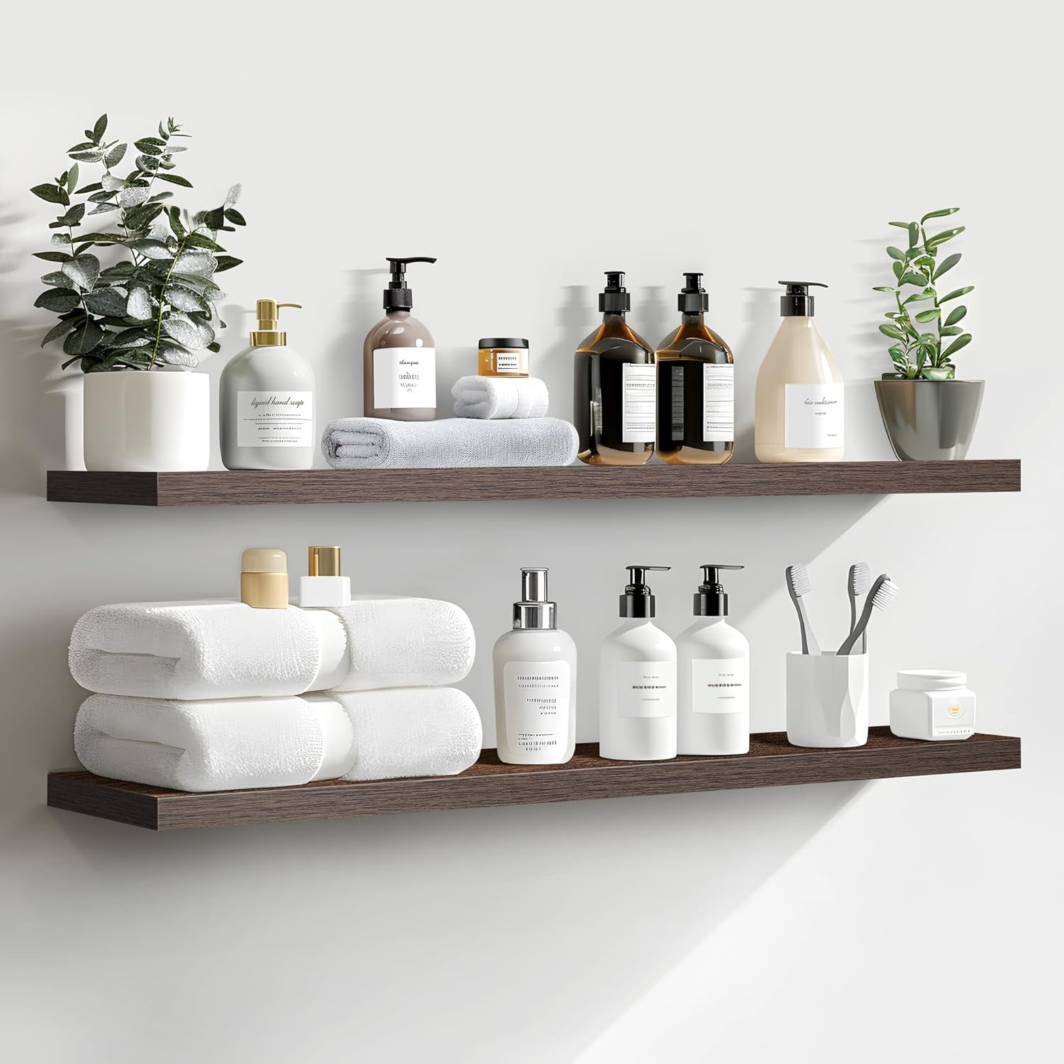 Floating Shelves, 36 Inch Wall Shelf Set of 2, Hanging Shelf with ...