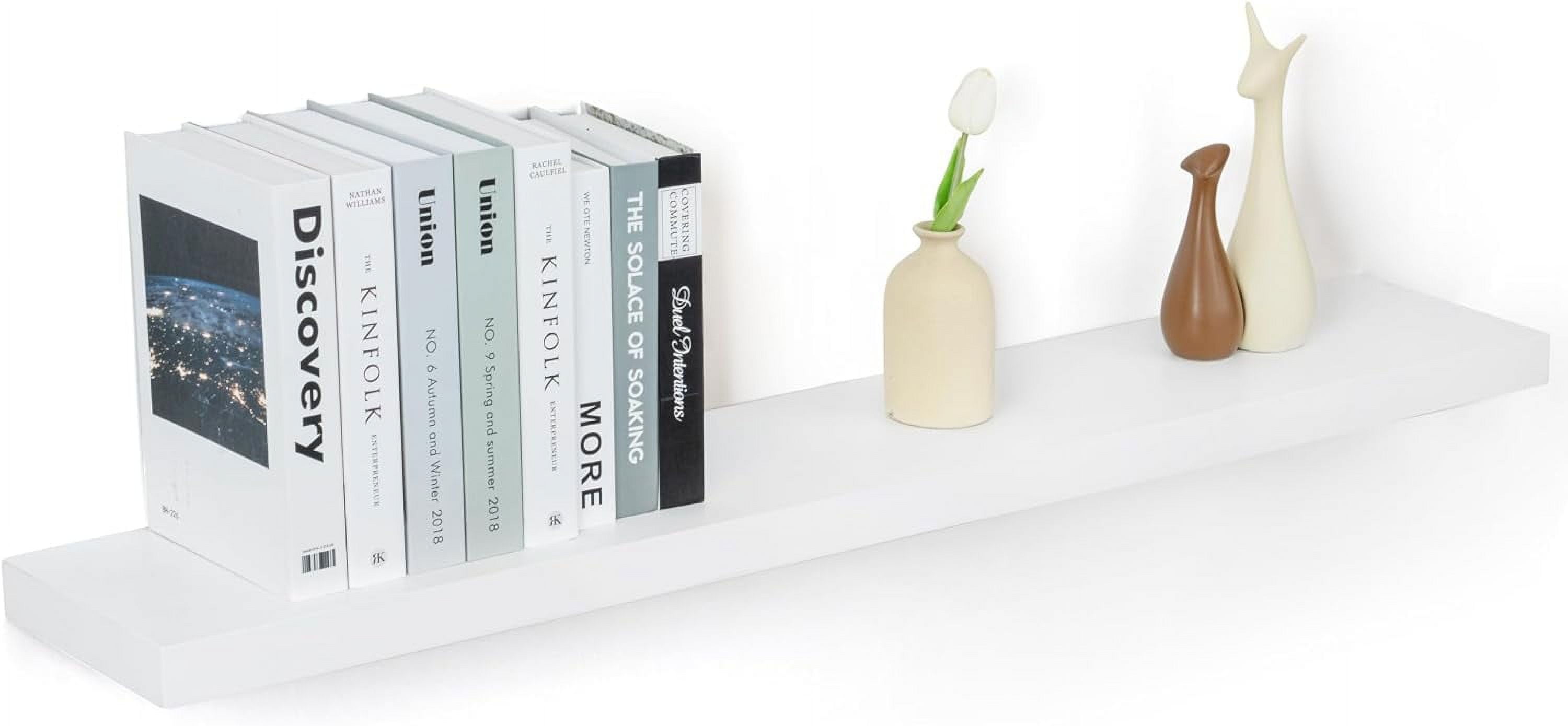 Floating Shelves 48 Inch Long, 8" Deep White Floating Shelf Wall ...