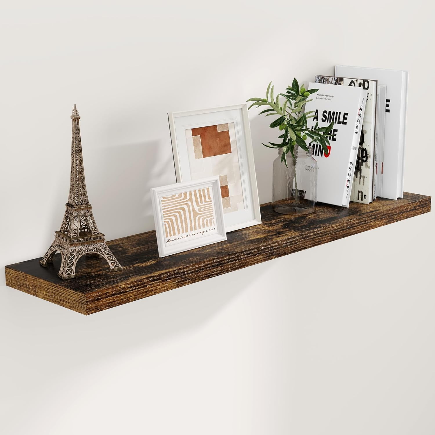 Floating Shelves 48 Inch Long, 9.3 Inch Deep Wall Shelf for Fireplace ...