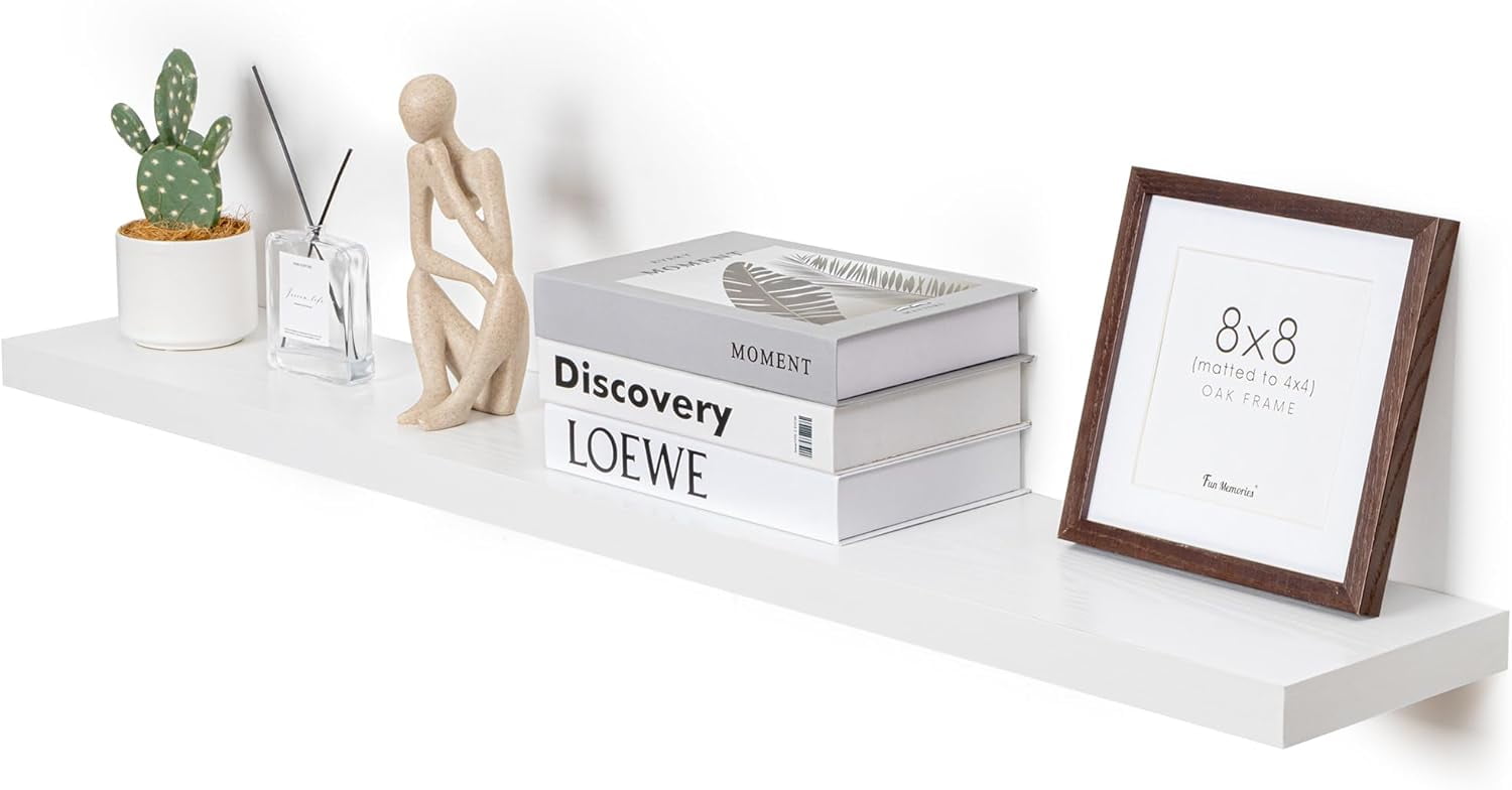 Floating Shelves 48 Inches Long, 8" Deep White Floating Shelves for ...