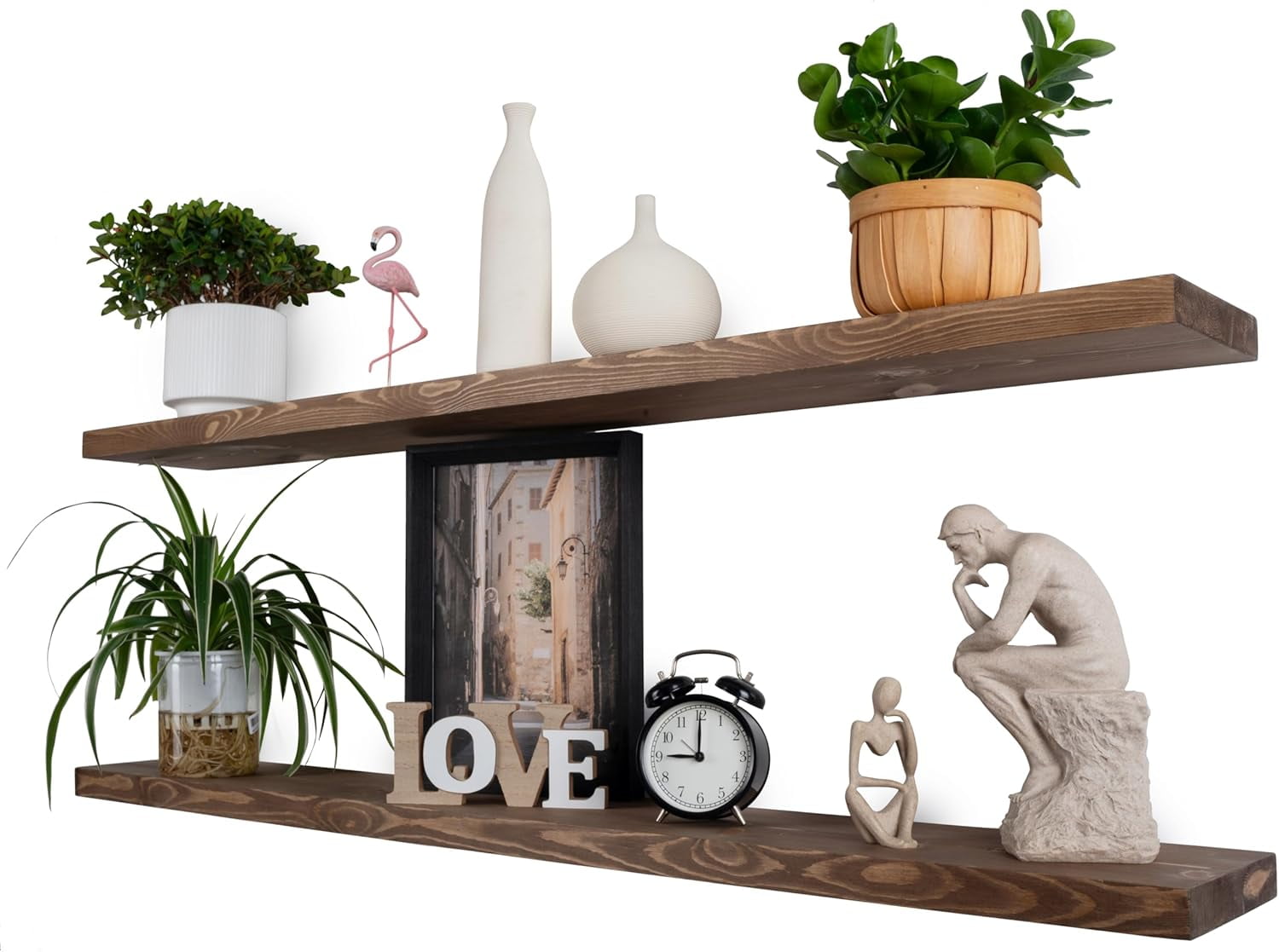 Floating Shelves 48 inch Long,Wide Rustic Wooden Wall Shelves for ...