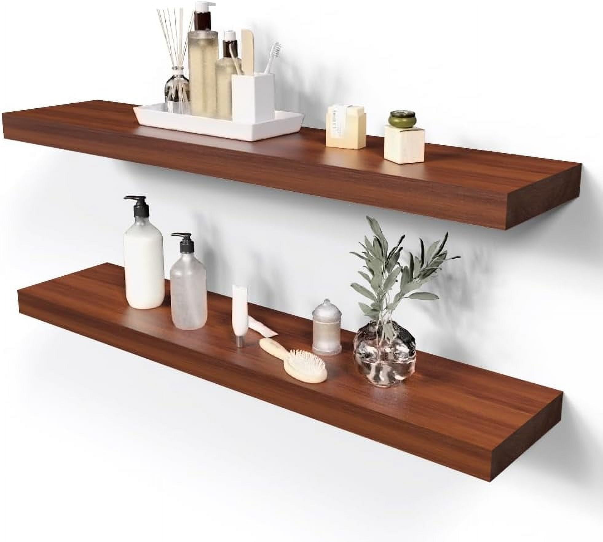 Floating Shelves, Bathroom Wall Shelf for Rustic Home Decor, Natural ...