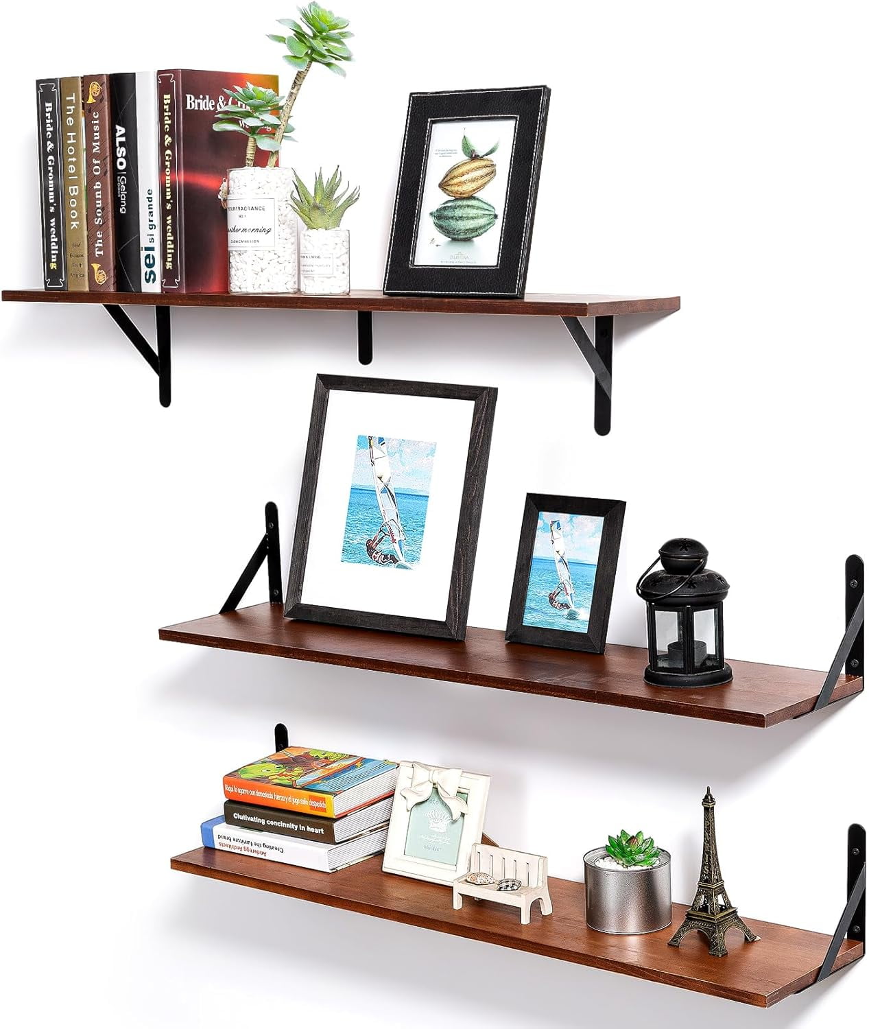 Floating Shelves Book White Wall Shelves 36 Inch Long Wall Mount ...
