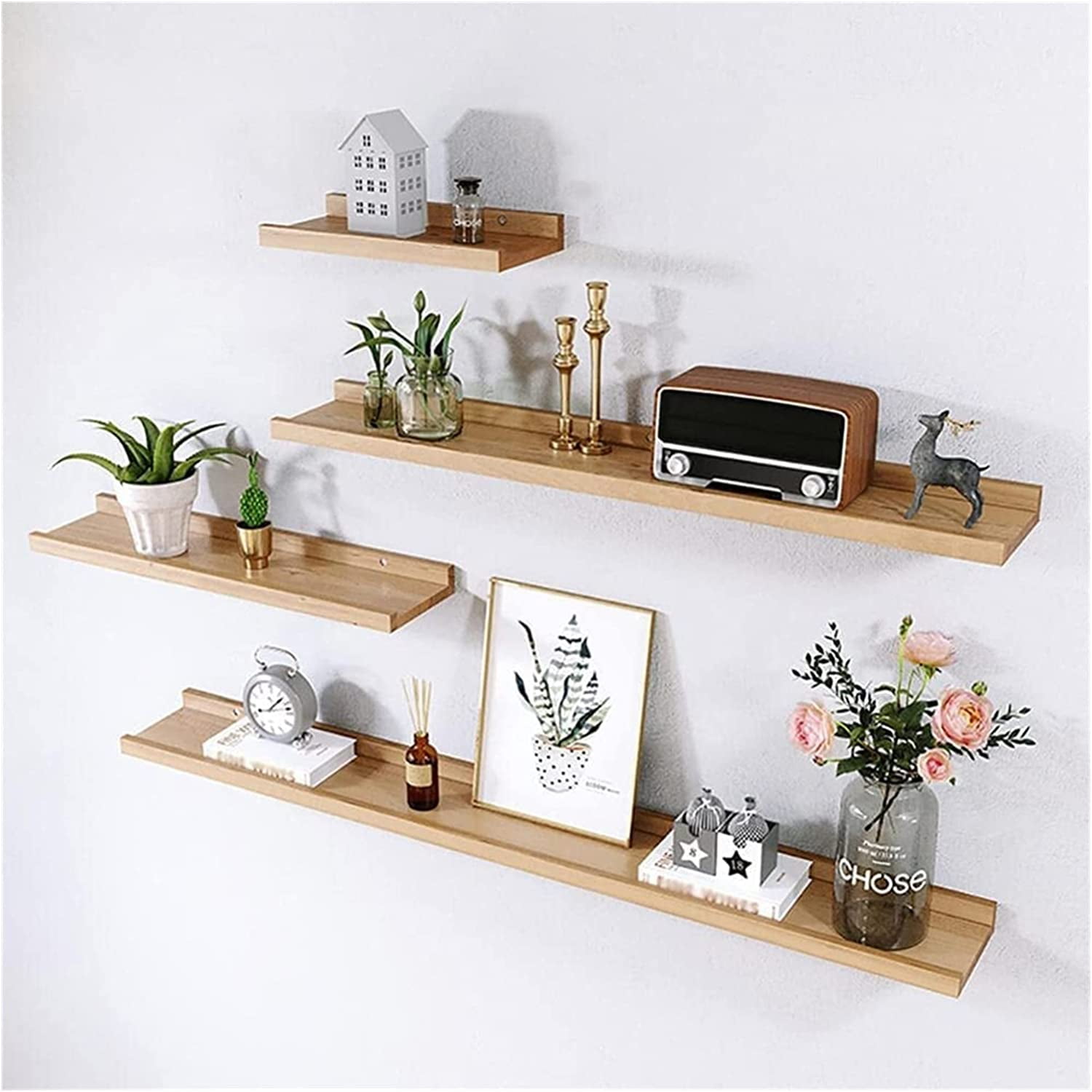 Floating Shelves ,Decorative Storage Shelves,Rustic Wood Wall Shelves ...