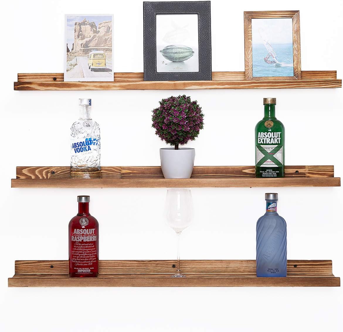 Floating Shelves Deep Walnut for Long Picture Ledge Shelf Photo Ledge ...