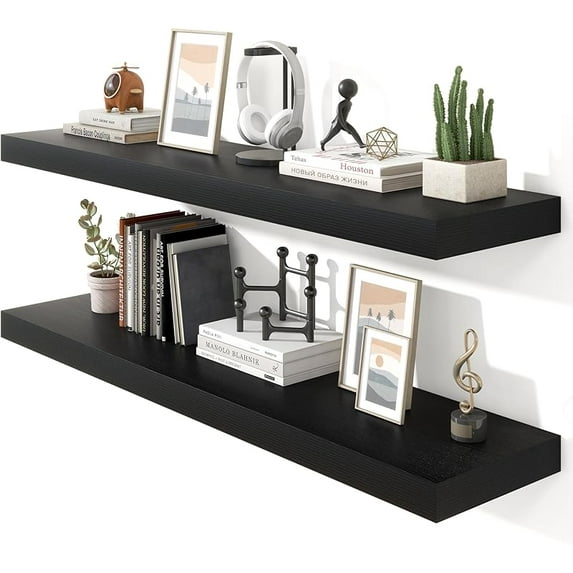 Floating Shelves,Extra Large and Thick Wood Shelves Mounted Storage ...