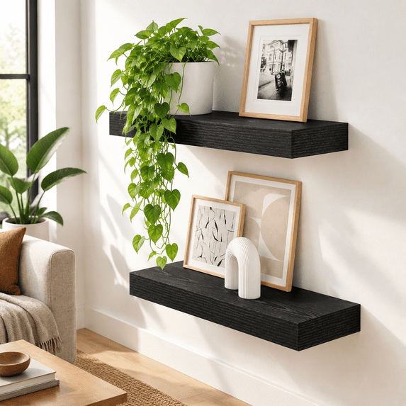 Floating Shelves For Wall 20inch Set Of 2 Hanging Shwith Invisible ...