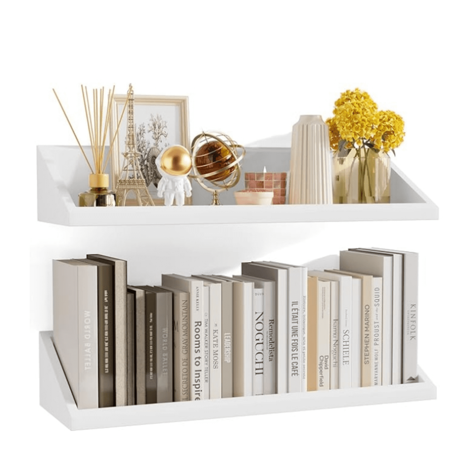 Floating Shelves Large Set of 2, 24 Inch Wide Wall Shelves Wood Shelves ...