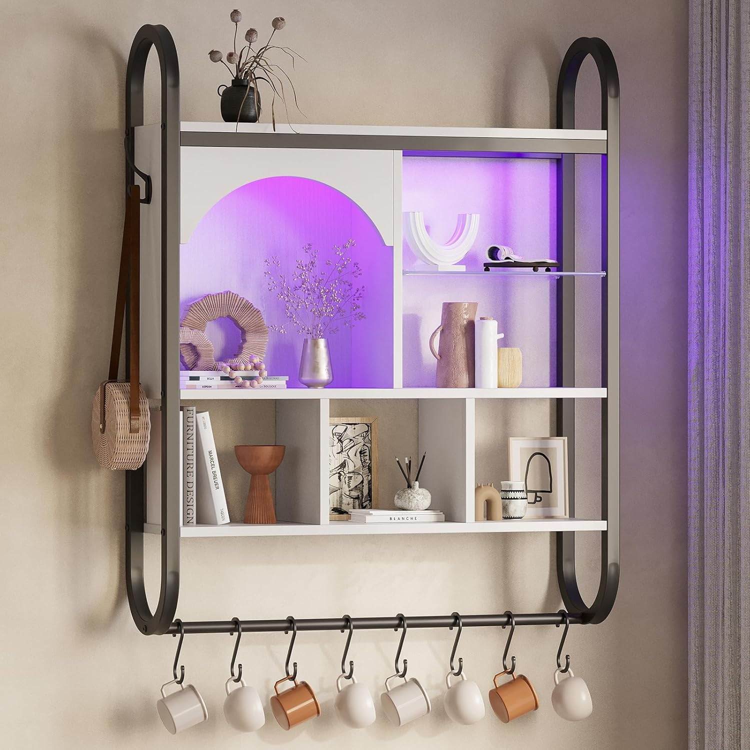 Floating Shelves with Lights, Led Shelves for Wall, Gaming Display ...