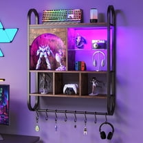 "Bestier 23"" 3-Tier Floating Shelves with LED Light, Wall-Mounted ...