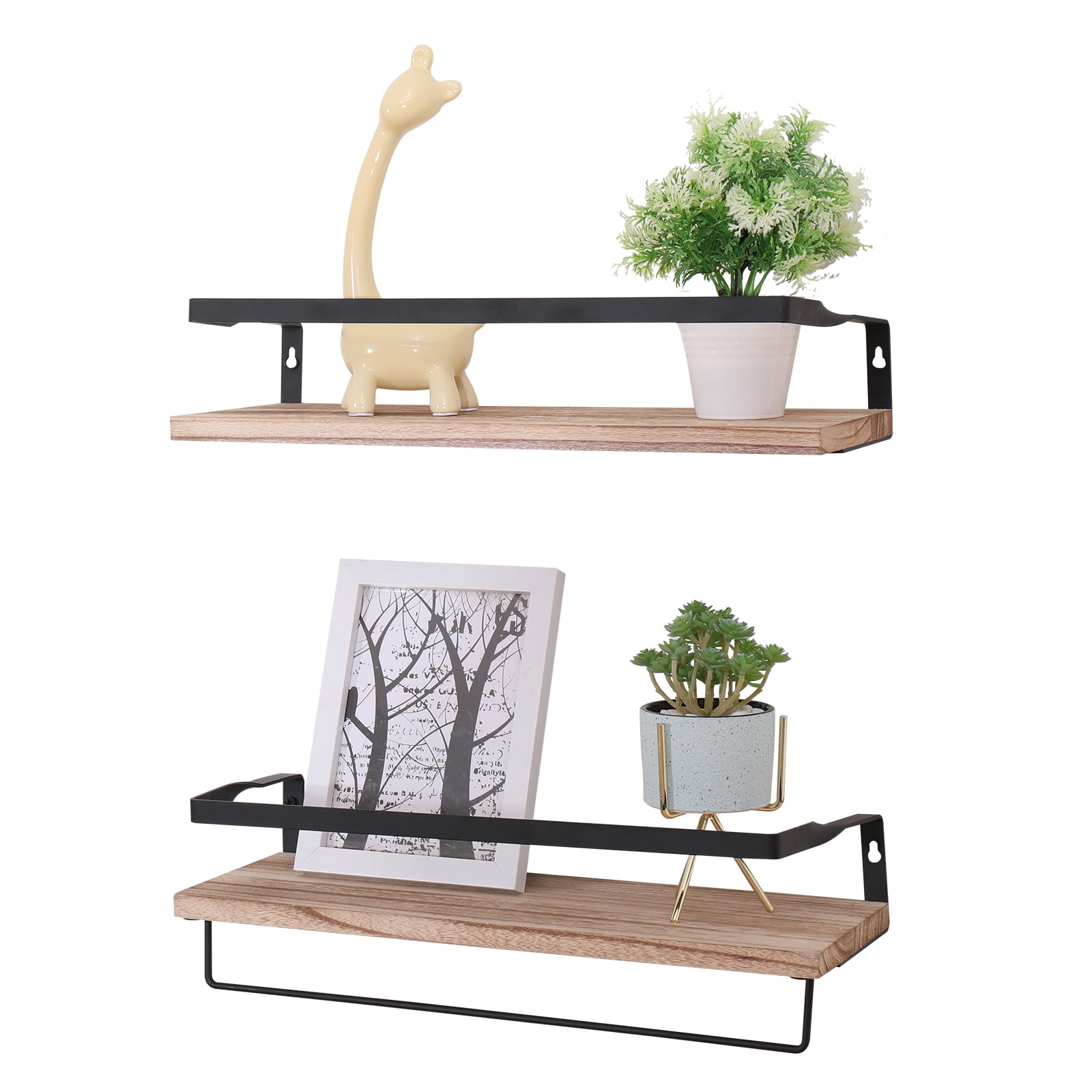 Floating Shelves,Long Wall Shelves Set Of 2,Wall Mounted Shelves with ...