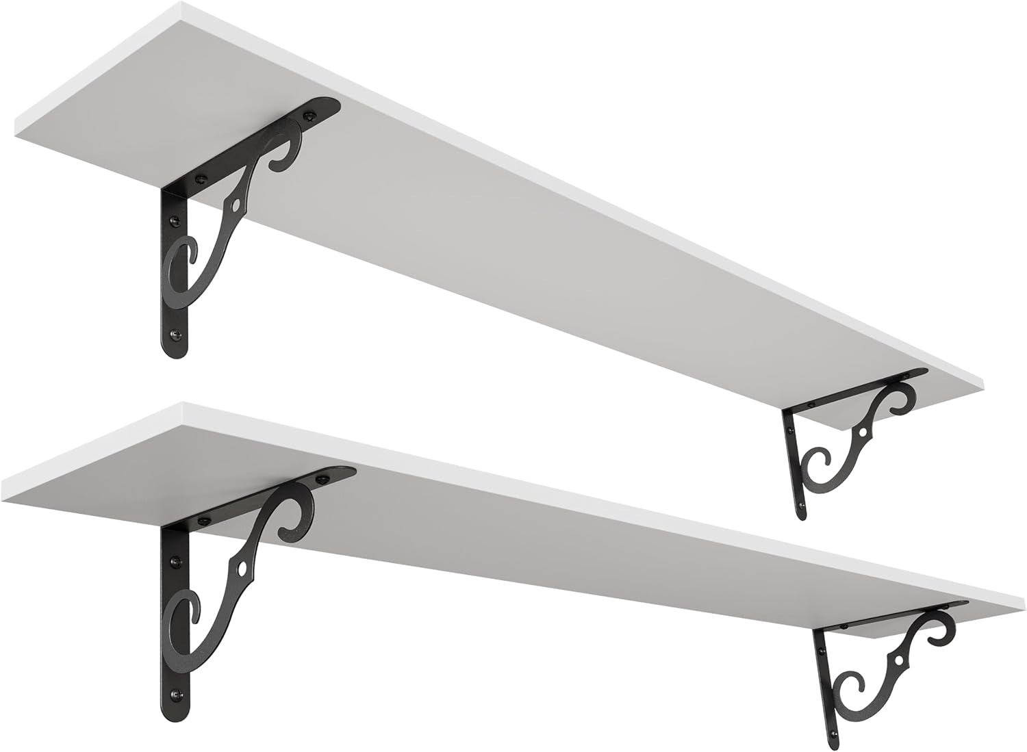 Floating Shelves, Long Wall Shelves Set of 2, 47.3 Inch Wall Mounted ...