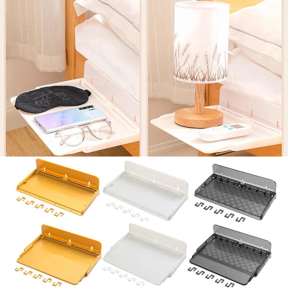 Floating Shelves - No Punching Mounted Bedside Shelf Bedroom Organizer ...