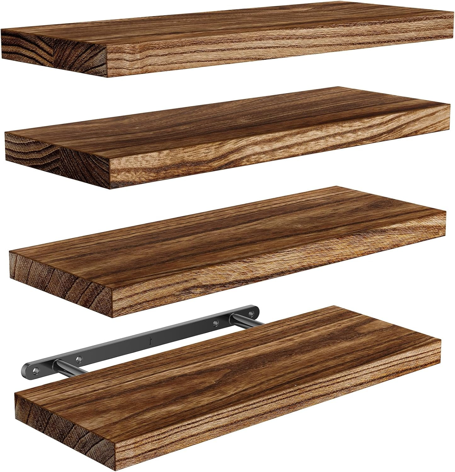 Floating Shelves, Paulownia Wood Wall Shelves for Bathroom/Living Room ...
