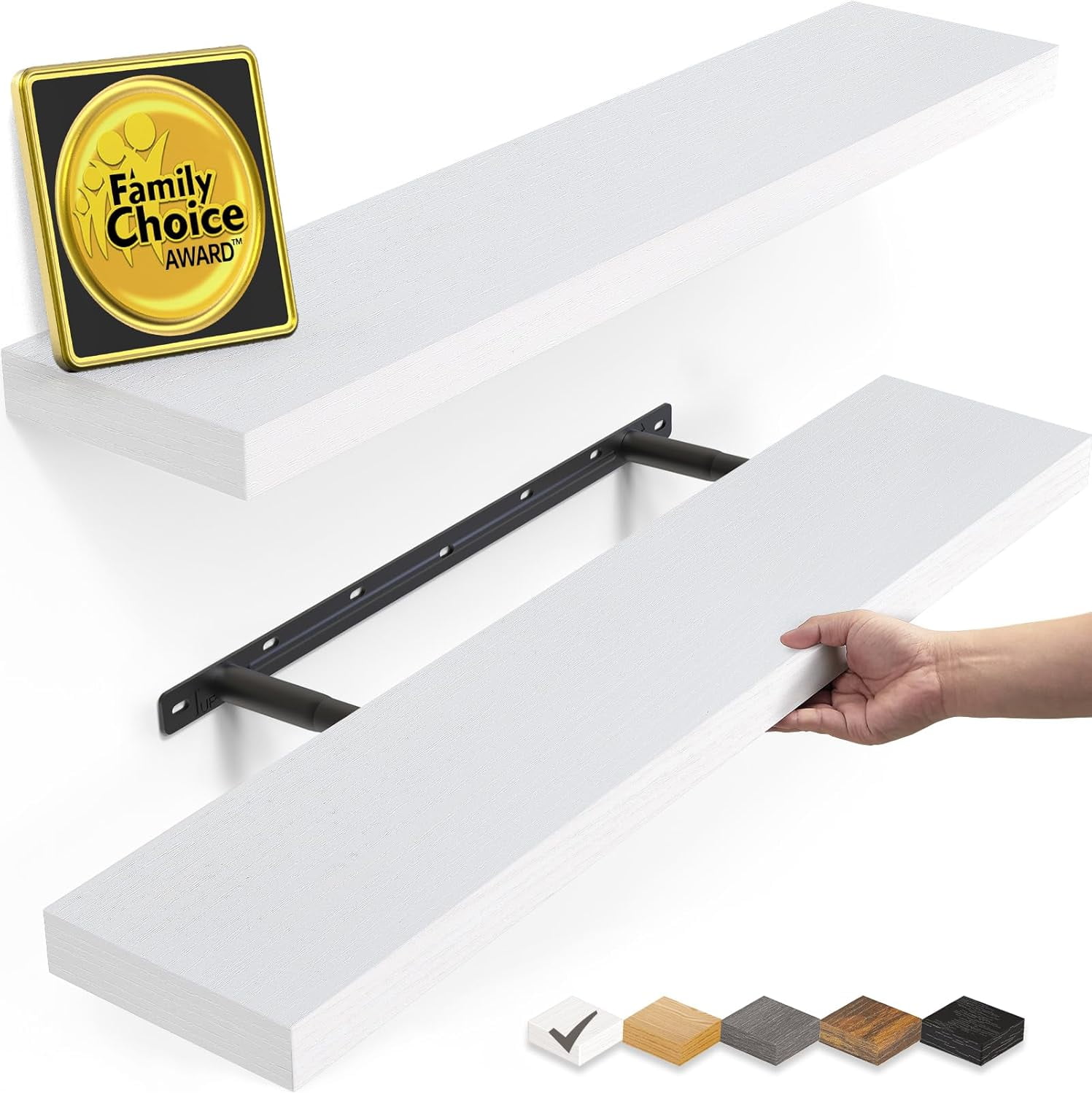 Floating Shelves Set of 2, 22.5" Rustic Wood Wall Mounted Shelves for ...