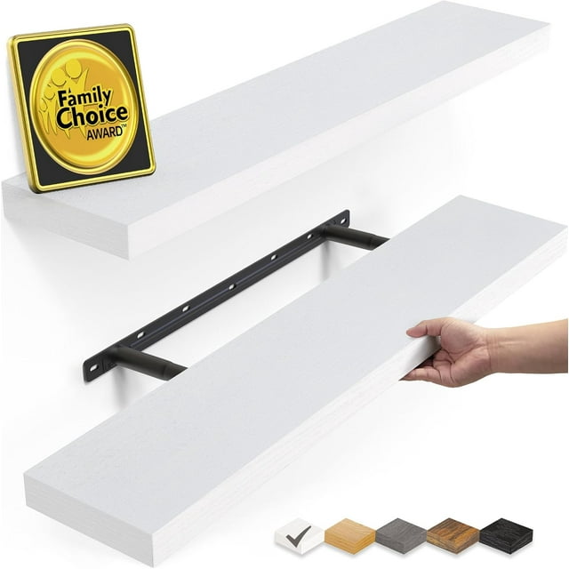 Floating Shelves Set of 2, 22.5" Rustic Wood Wall Mounted Shelves for ...