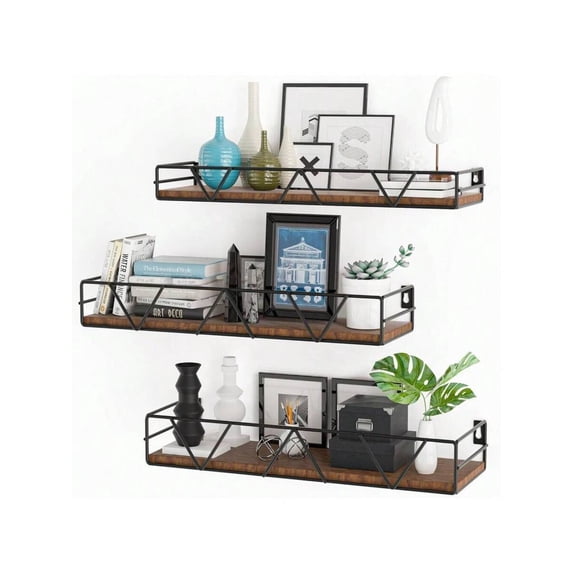 Floating Shelves Set Of 3, Home Wood Wall Shelf, Farmhouse Shelf For ...