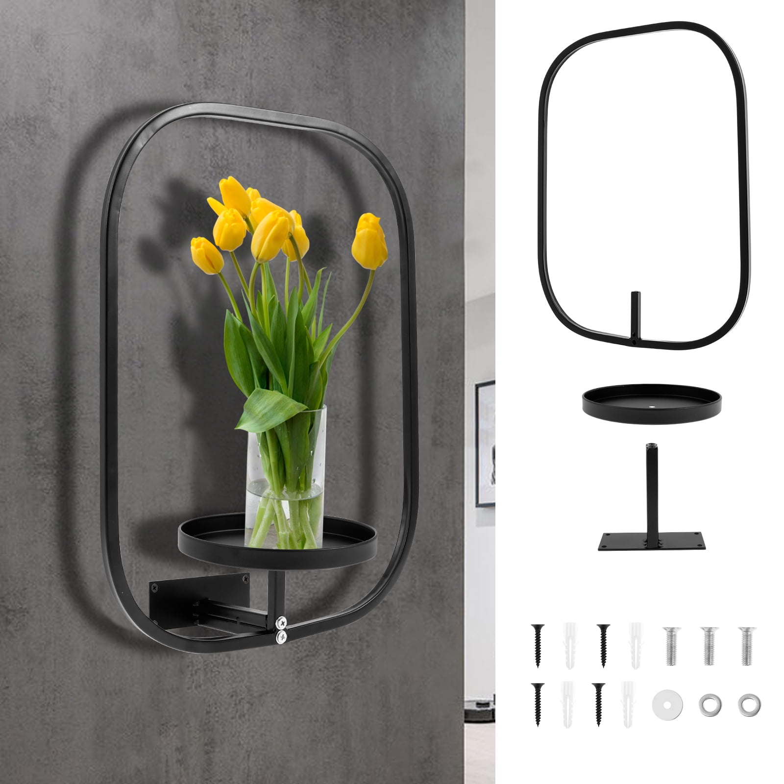 Floating Shelves Set Easy to Install Sturdy Window Herb Wall Shelf Rack ...