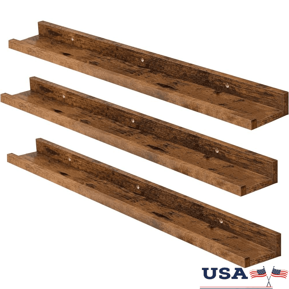 Floating Shelves Set of 3 Wall Mounted Storage Space Saving Display ...