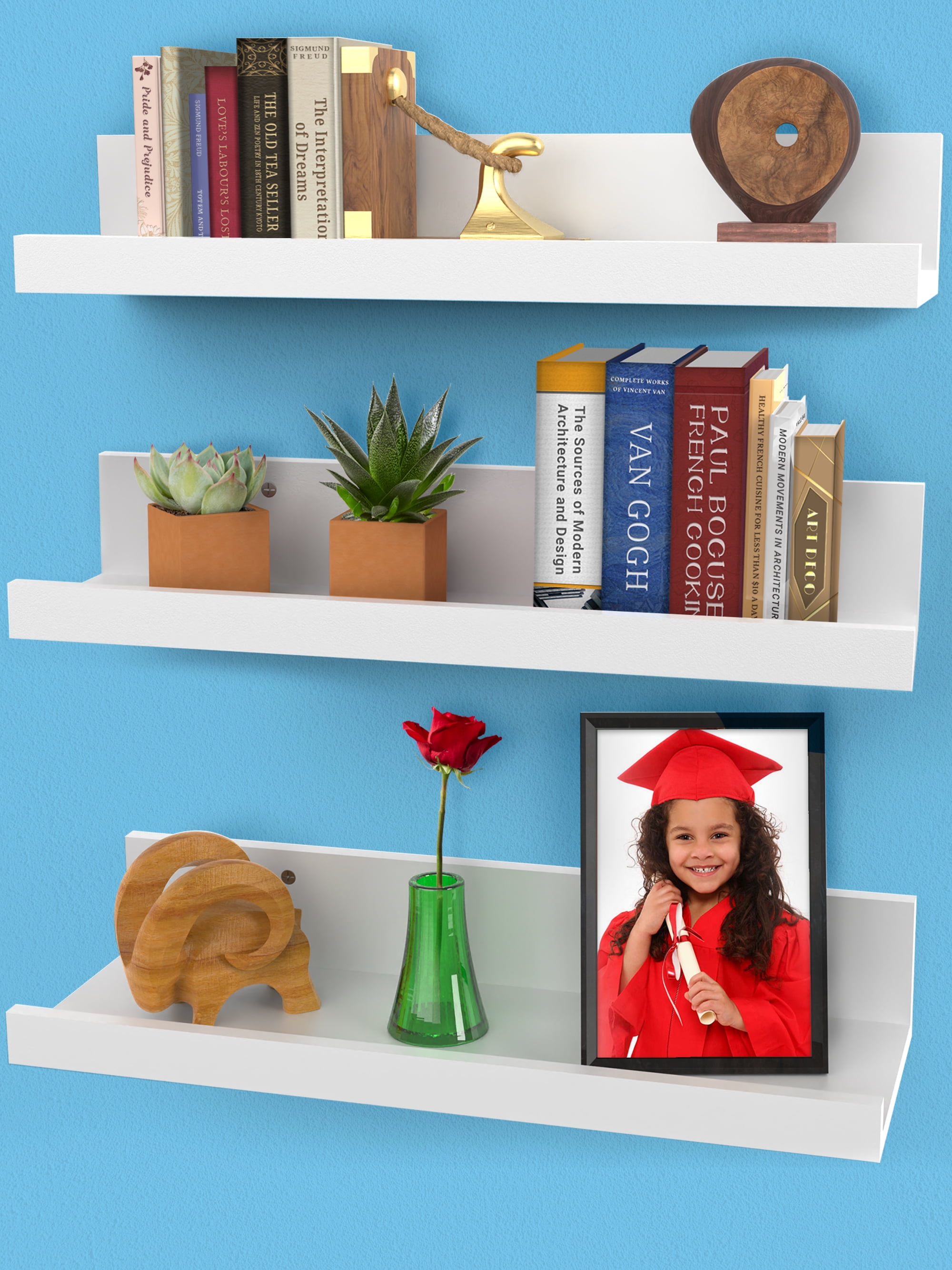 Icona Bay Floating Wall Shelves, 3-Piece Set with Multiple Sizes ...
