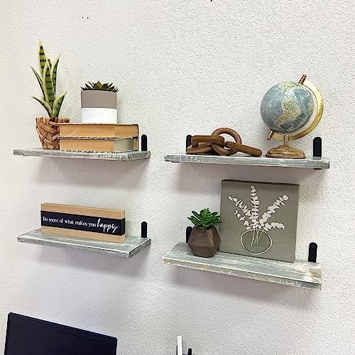 Floating Shelves - Set of Four - Blue Powderwash, Farmhouse Design ...