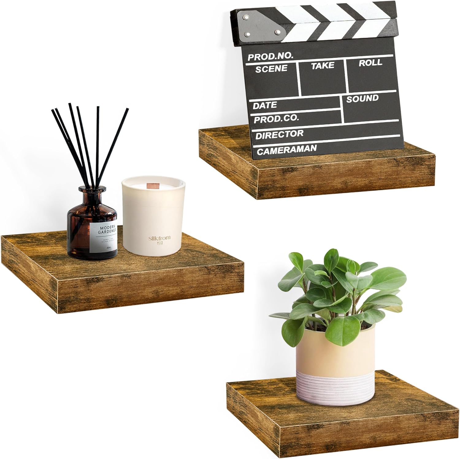 Floating Shelves - Square Mounted Display Ledge for Room Decor in The ...