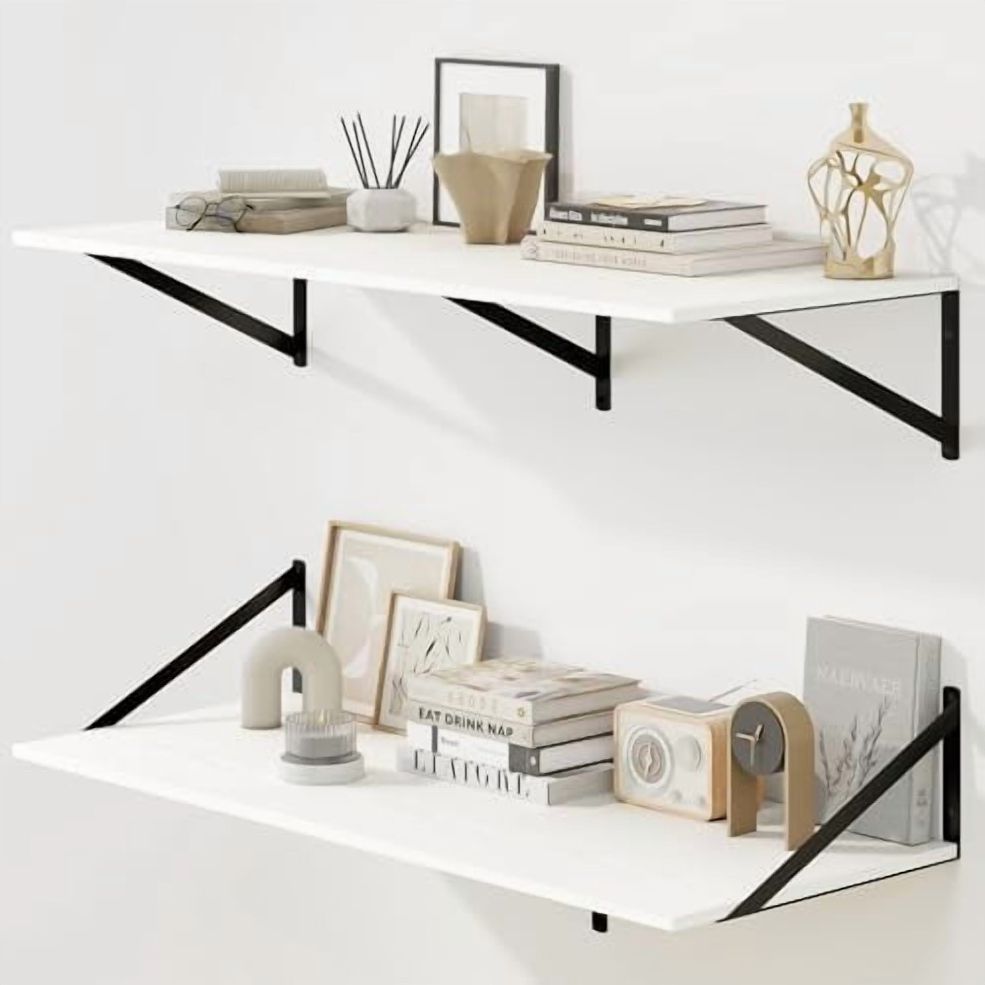 Floating Shelves for Wall, 12 Inch Deep Floating Shelves Set of 2, 16W ...