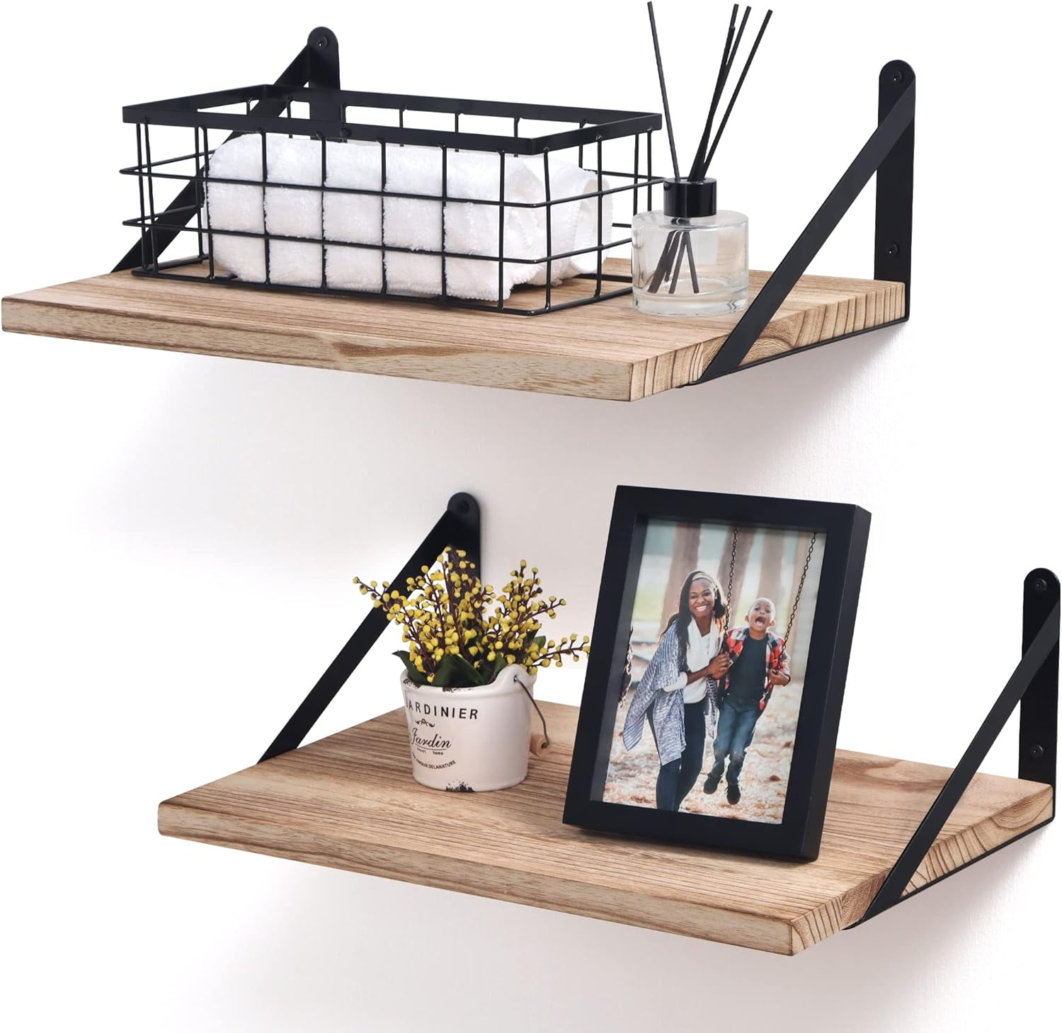 Floating Shelves for Wall, 12 Inch Deep Floating Shelves Set of 2, 16W ...