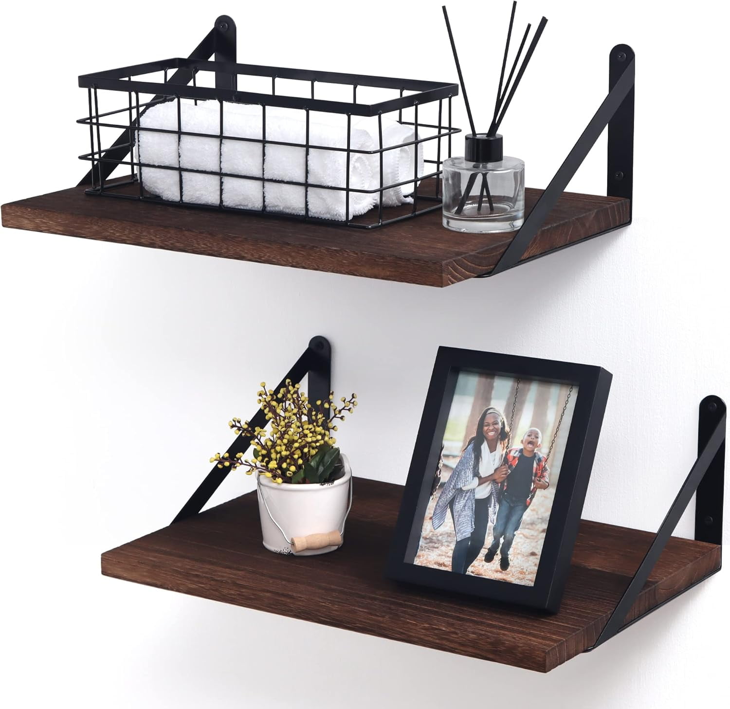 Floating Shelves for Wall, 12 Inch Deep Floating Shelves Set of 2, 16W ...