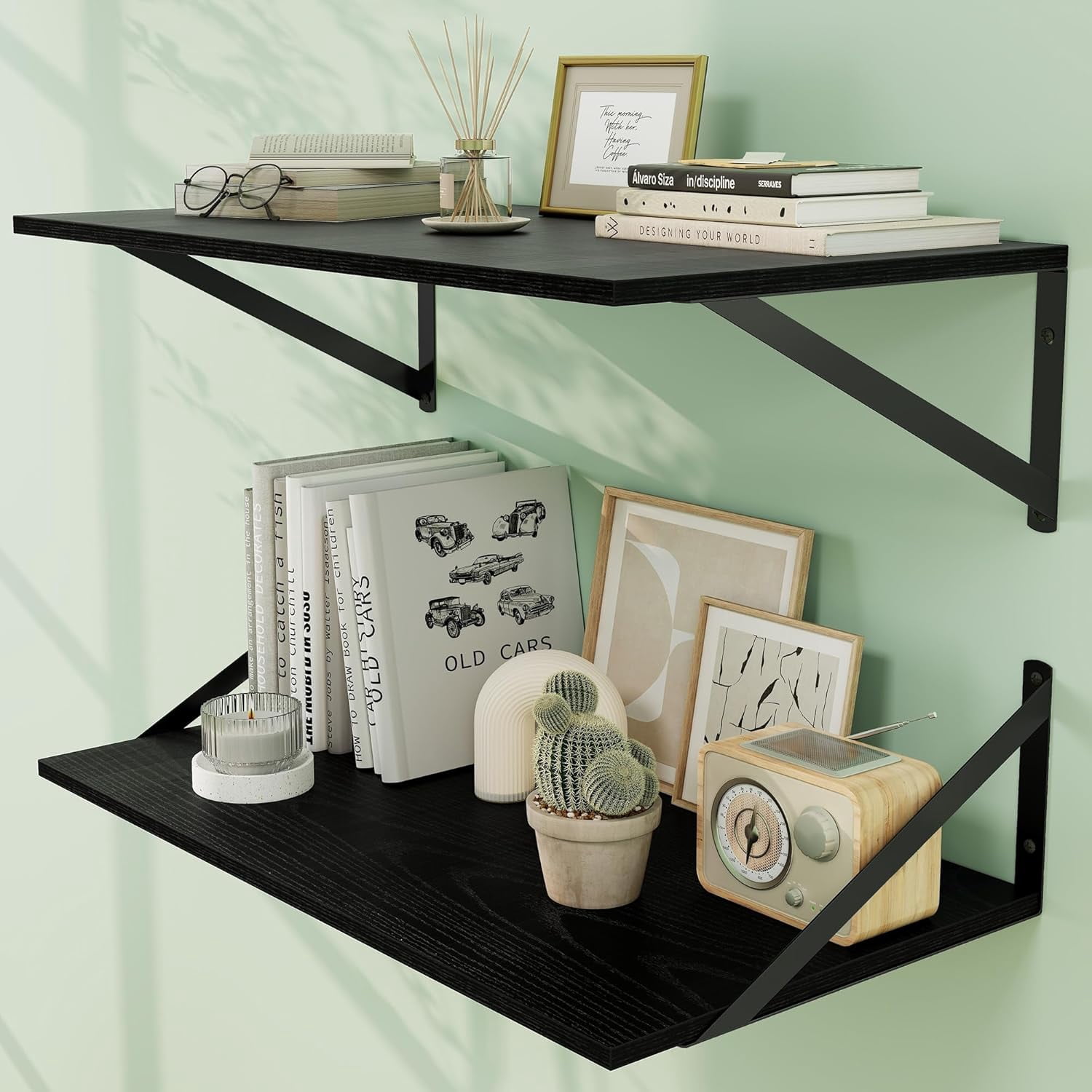 Floating Shelves for Wall, 12 Inch Deep Floating Shelves Set of 2, 24W ...