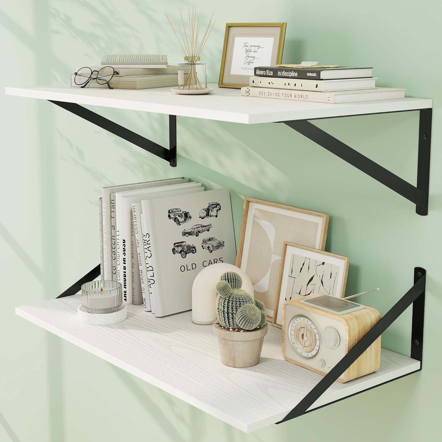 Floating Shelves for Wall, 12 Inch Deep Floating Shelves Set of 2, 24W ...