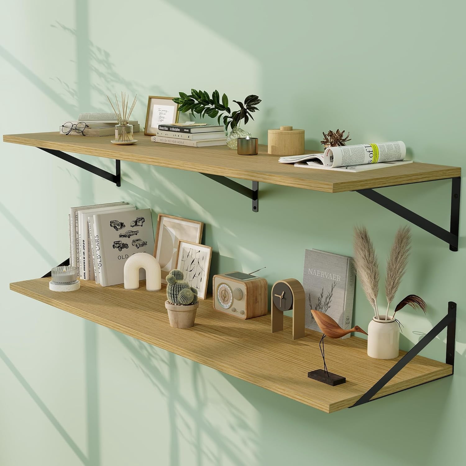 Floating Shelves for Wall, 12 Inch Deep Floating Shelves Set of 2, 48W ...