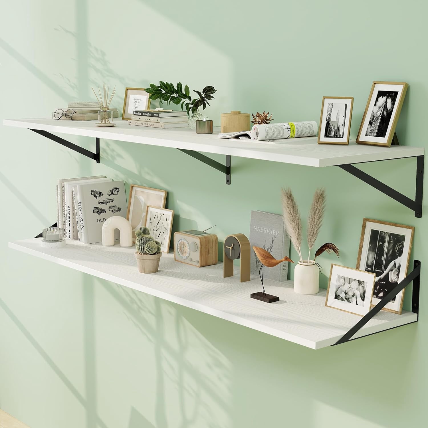 Floating Shelves for Wall, 12 Inch Deep Floating Shelves Set of 2, 55W ...