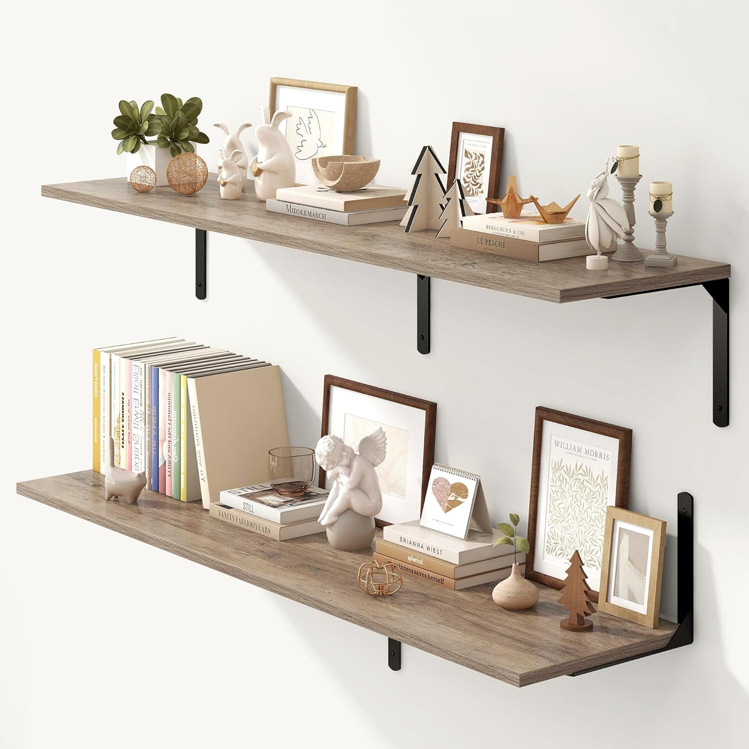 Floating Shelves for Wall, 12 Inch Deep Floating Shelves Set of 2, Wall ...