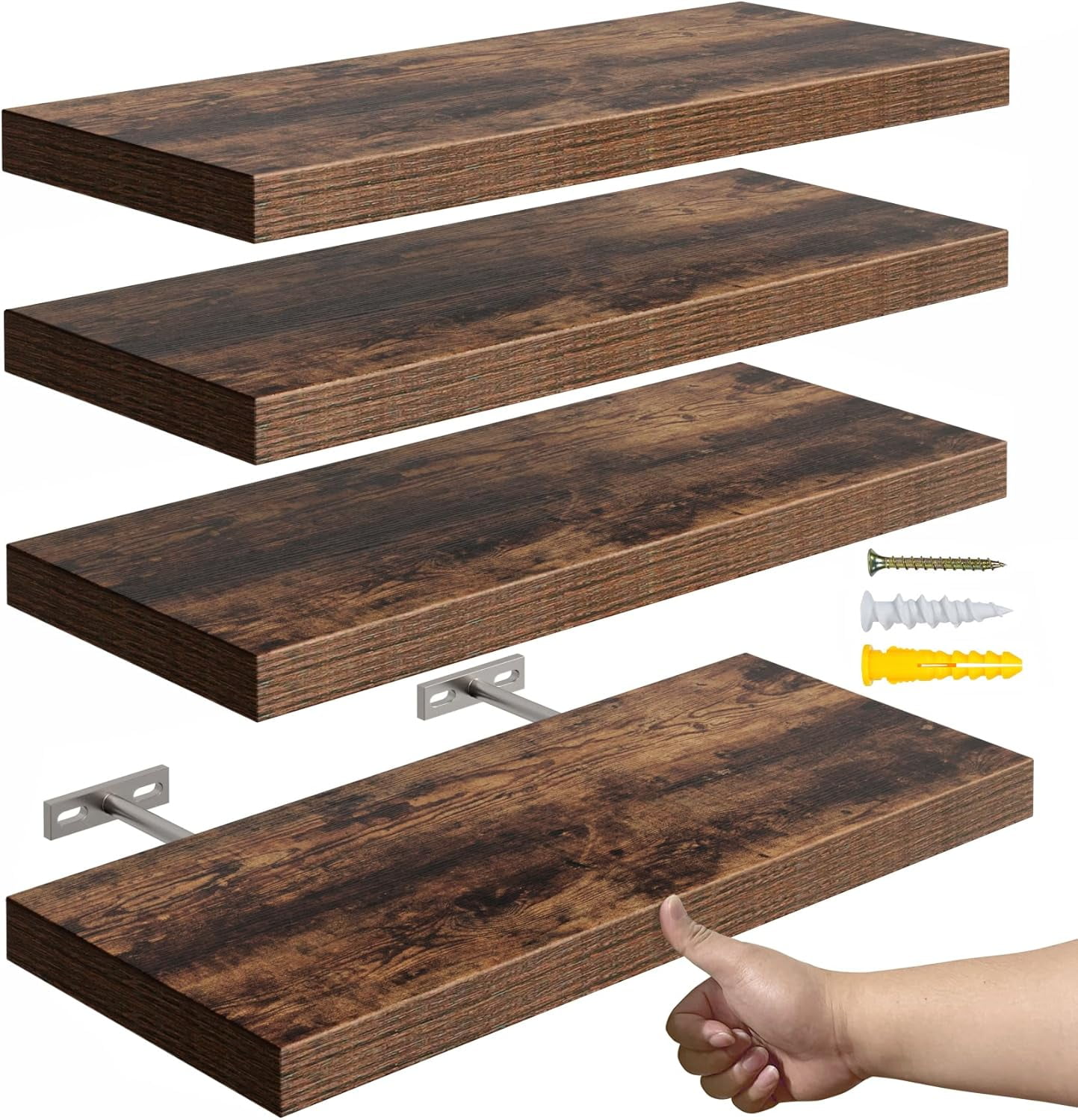 Floating Shelves for Wall,16’’Rustic Wood Wall Shelf for Room Decor ...