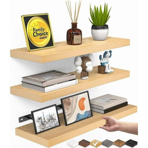 Floating Shelves for Wall, 22.5 Inch Rustic Wood Wall Mounted Shelving ...