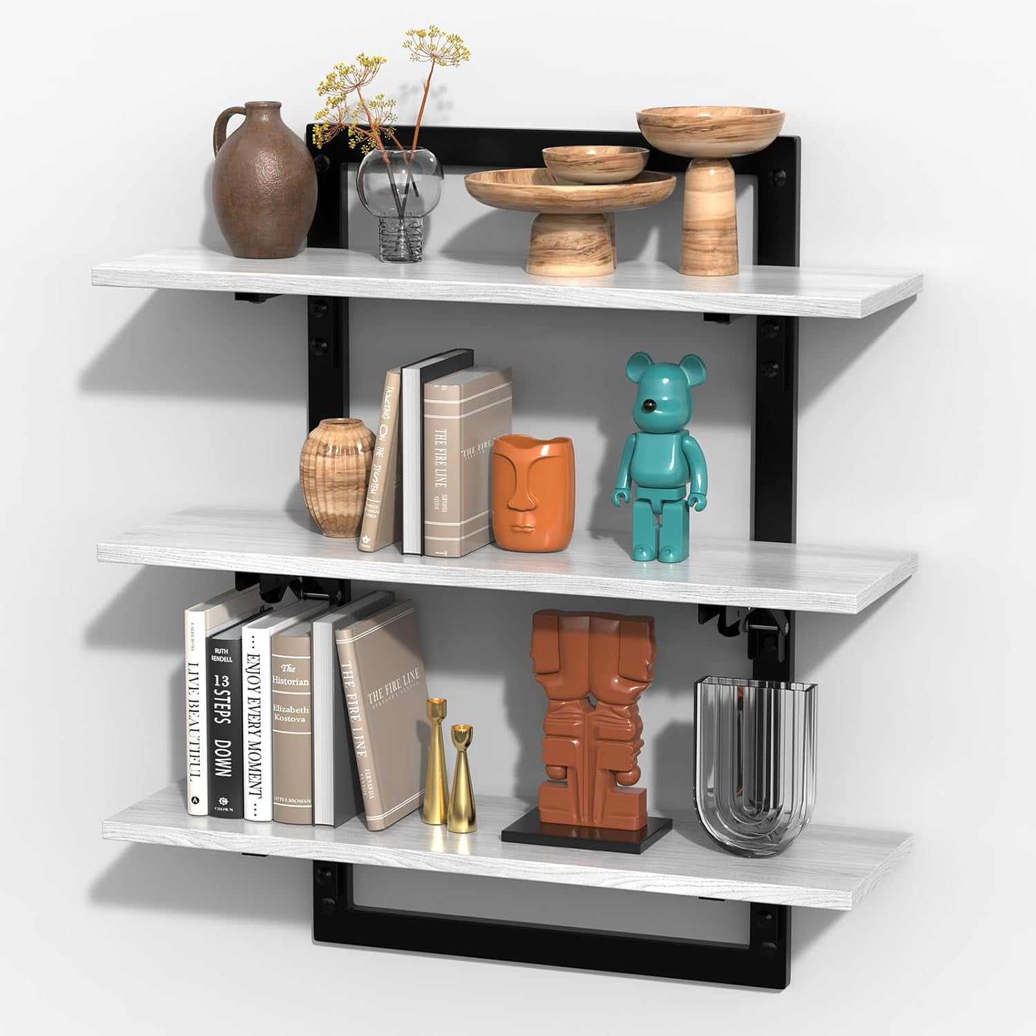 Floating Shelves For Wall, 23.6" Floating Wall Shelves, Grey Floating ...