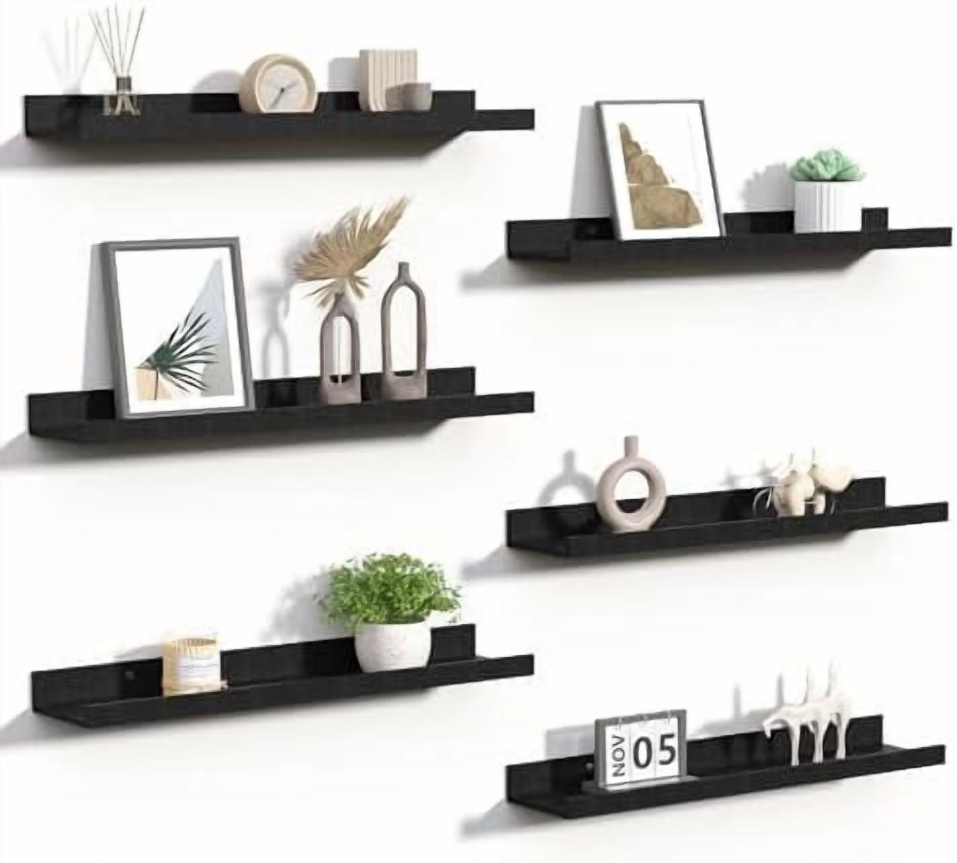 Floating Shelves for Wall, 23.6 Inch Shelves for Decor Storage Set of 6 ...
