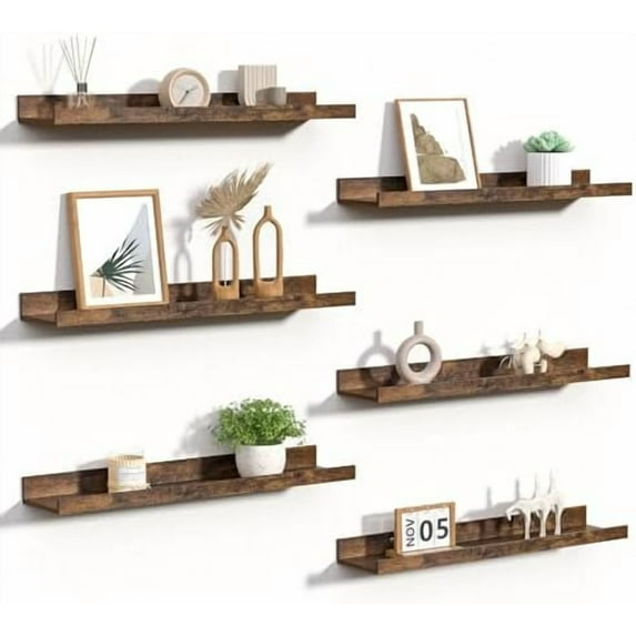 Floating Shelves for Wall, 23.6 Inch Shelves for Decor Storage Set of 6 ...