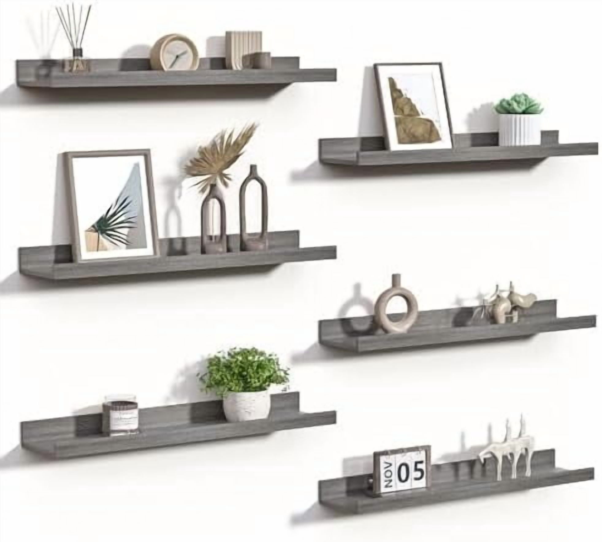 Floating Shelves for Wall, 23.6 Inch Shelves for Decor Storage Set of 6 ...